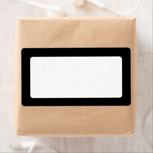 Solid black border blank label | Zazzle