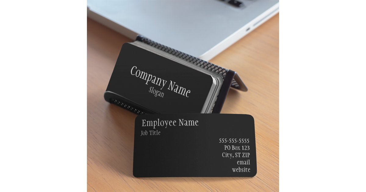 Solid Black Business Card | Zazzle