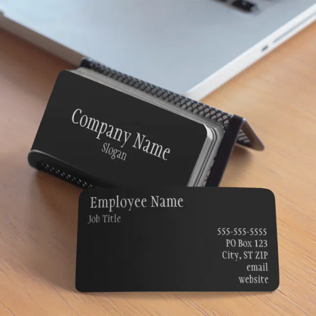 Solid Black Business Card | Zazzle