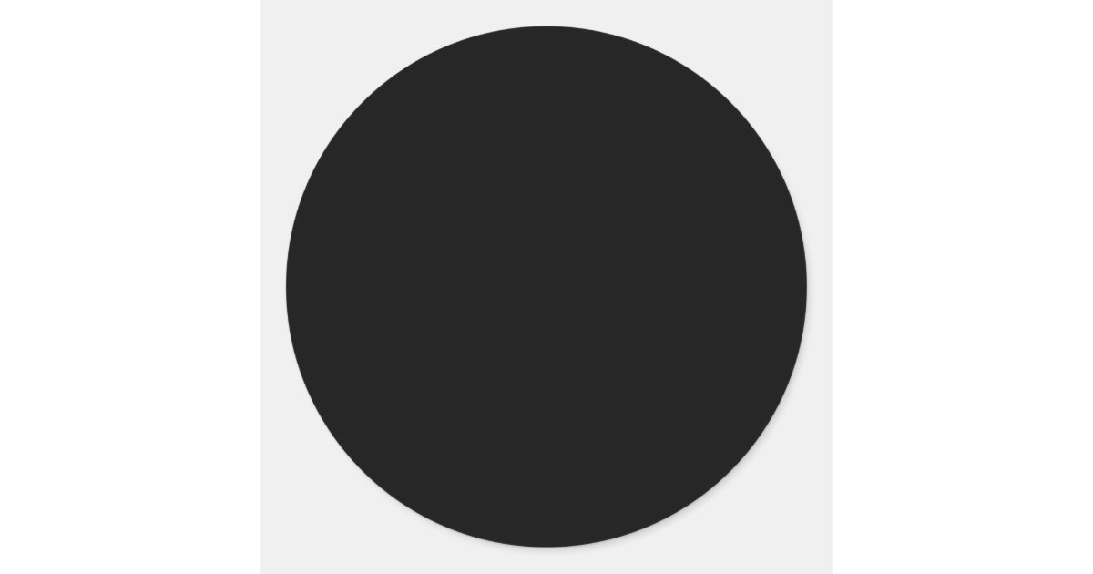 Solid Black Classic Round Sticker | Zazzle