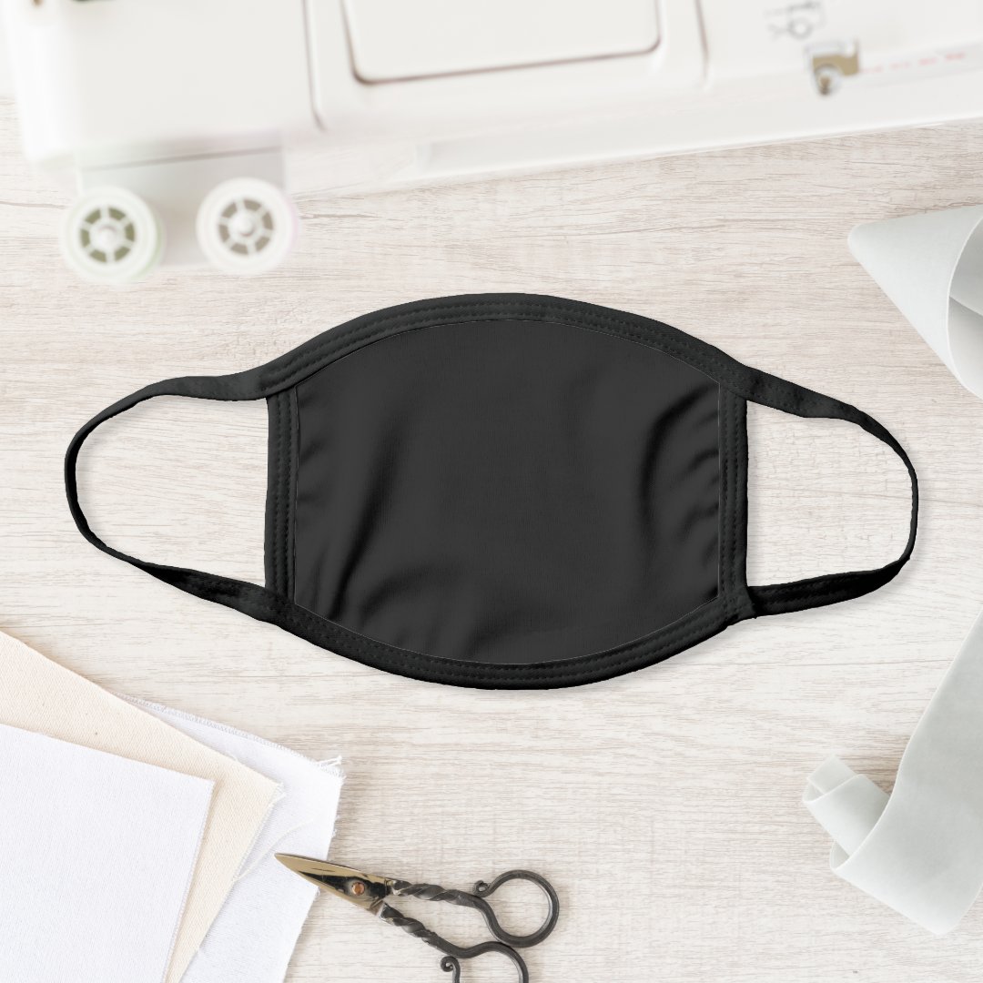 Solid Black Color Face Mask | Zazzle