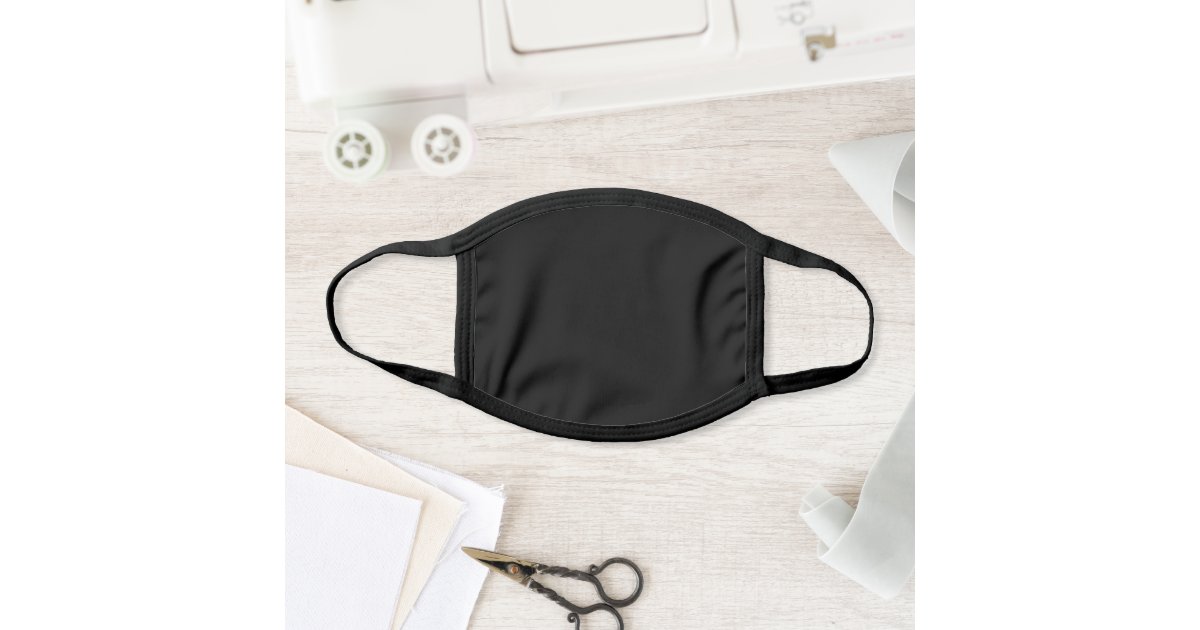 Solid Black Color Face Mask | Zazzle