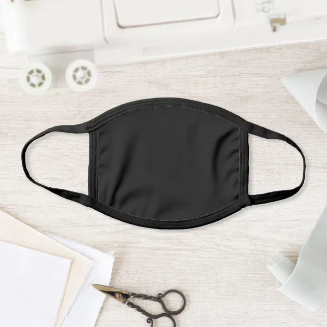 Solid Black Color Face Mask | Zazzle
