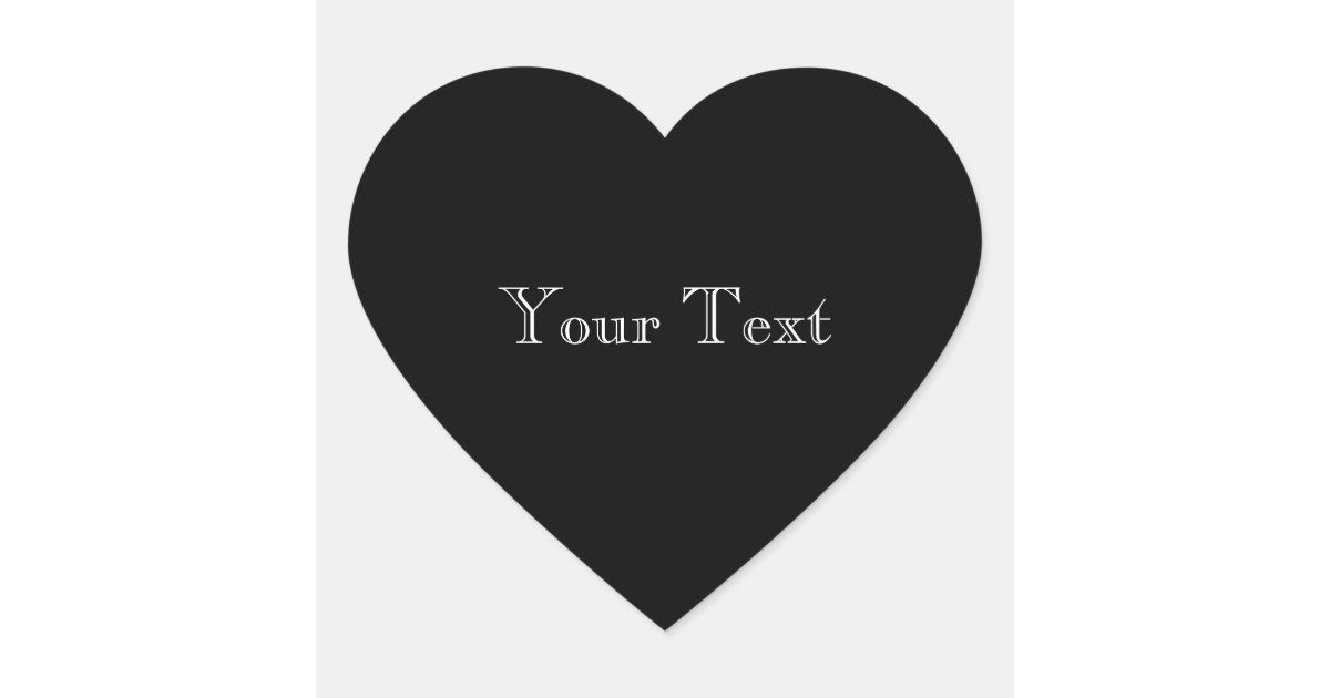 Solid black colour heart sticker | Zazzle