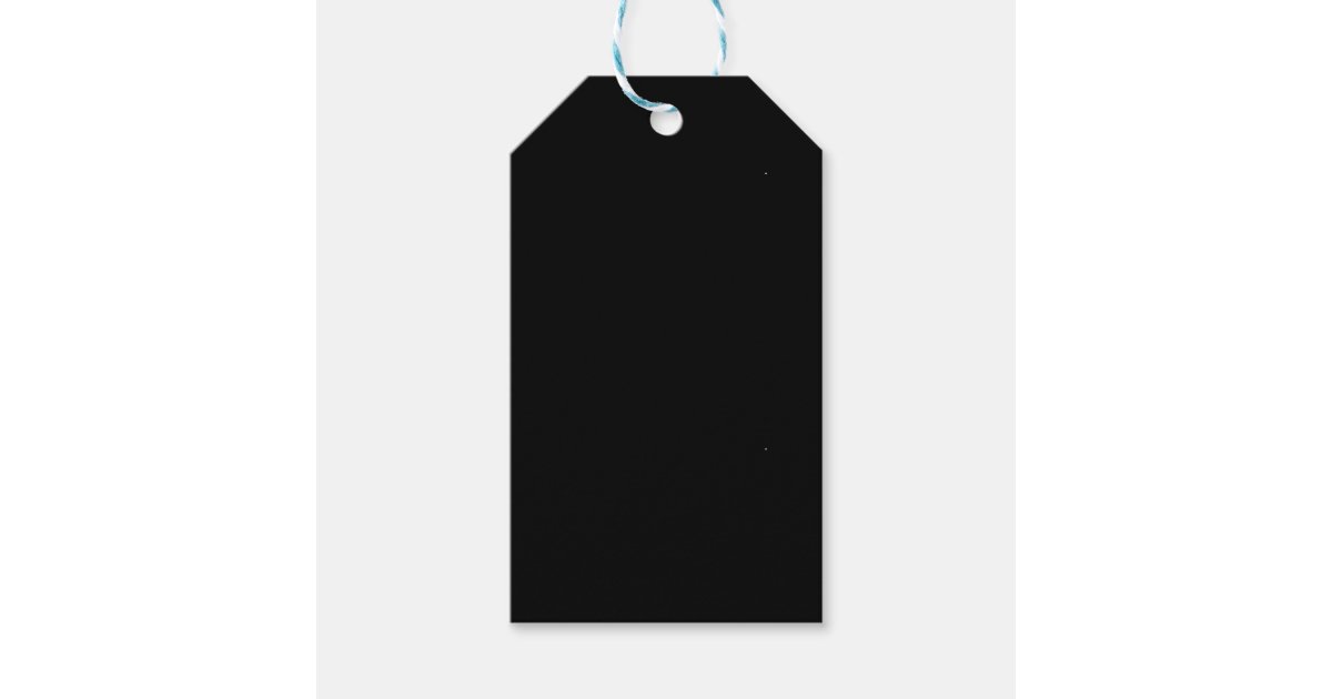 Solid Black Gift Tags | Zazzle