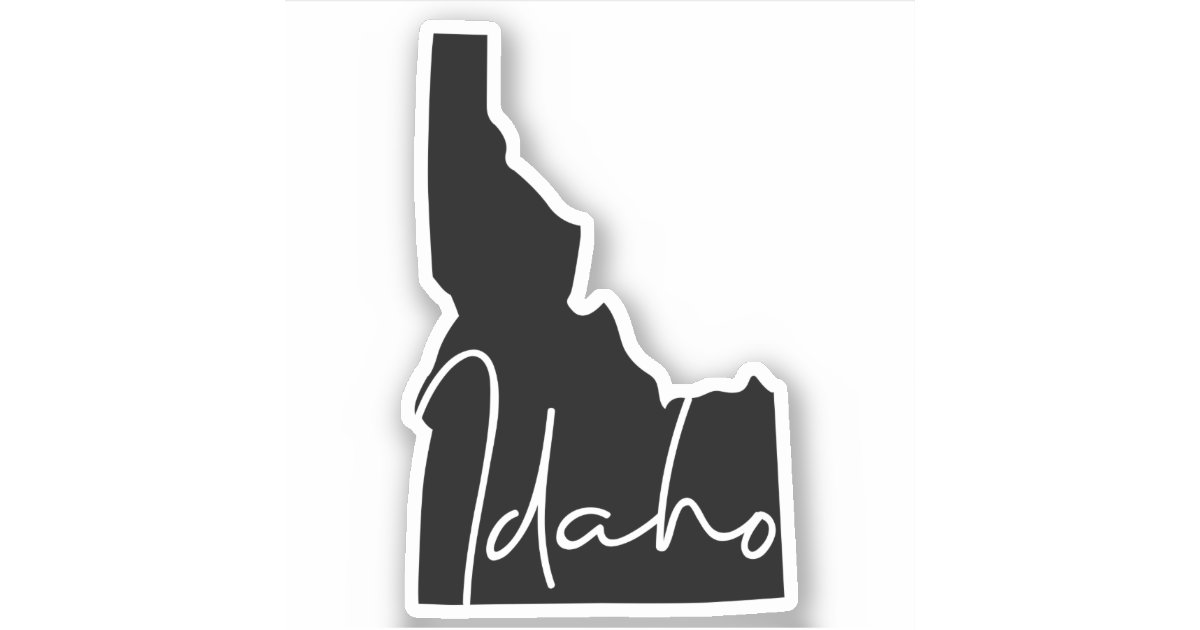 Solid Black Idaho State Sticker | Zazzle