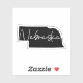 Solid Black Nebraska State Sticker | Zazzle