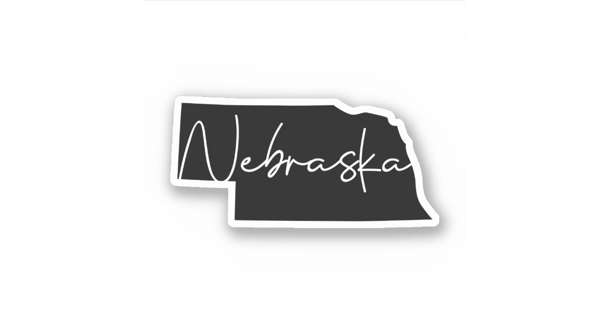 Solid Black Nebraska State Sticker | Zazzle