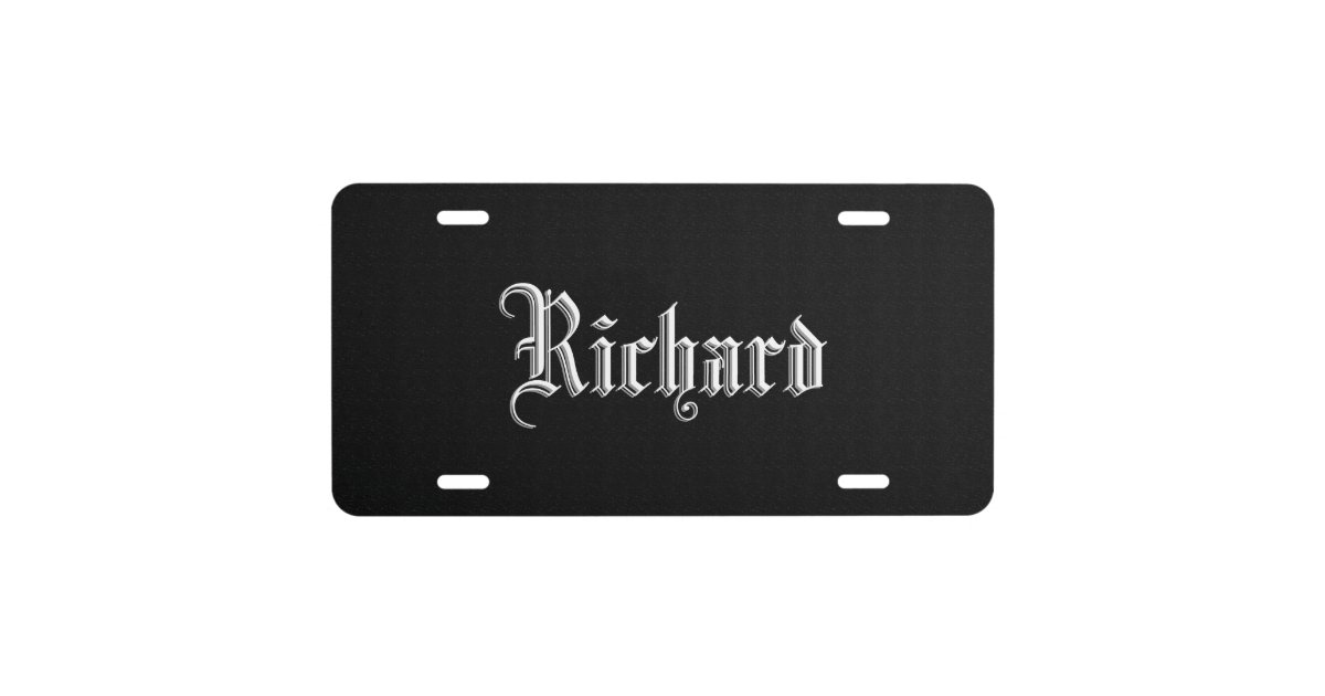 Solid Black Personalized License Plate | Zazzle