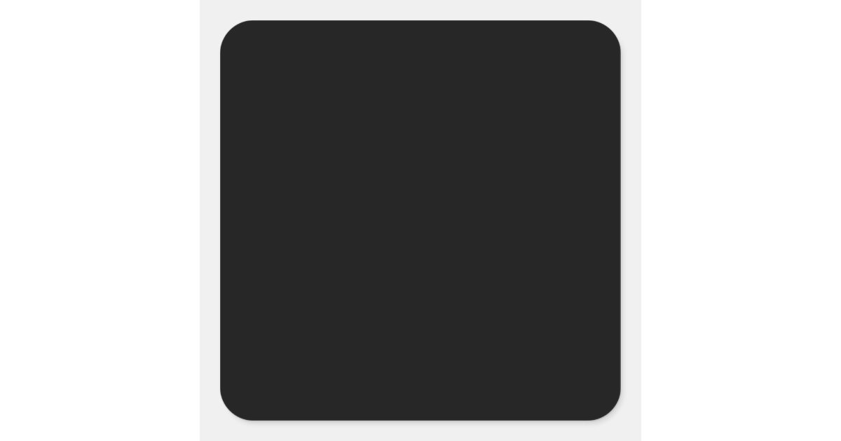 Solid Black Square Sticker | Zazzle
