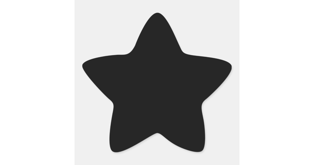 Solid Black Star Sticker | Zazzle