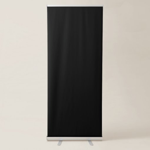 Solid Black WFH background screen backdrop Retractable Banner | Zazzle
