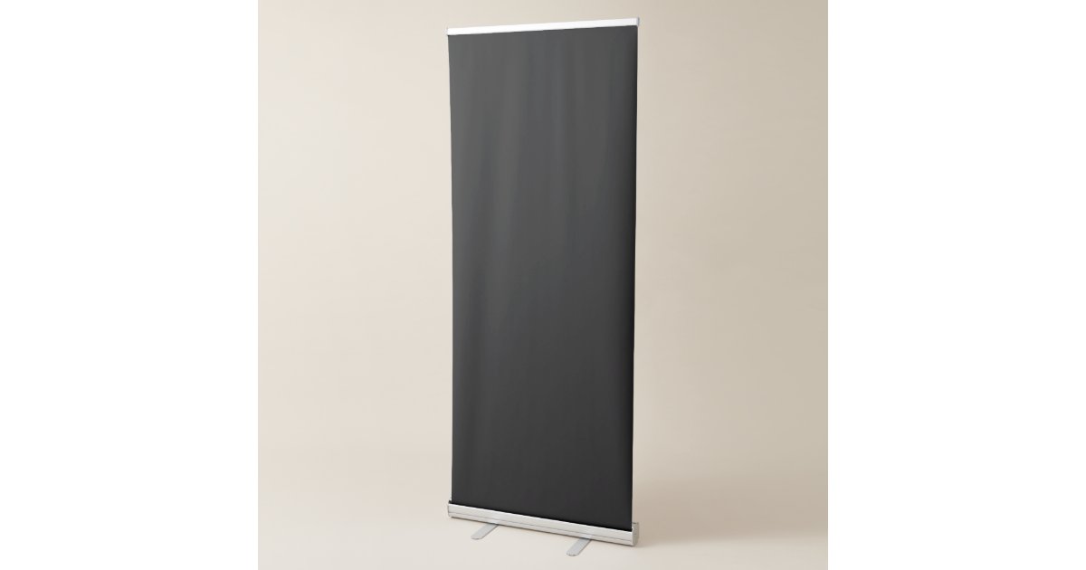 Solid Black WFH background screen backdrop Retractable Banner | Zazzle