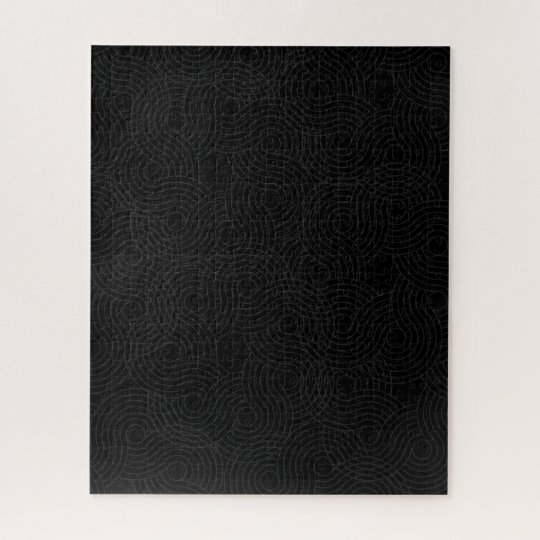 Solid Black with Dark Grey Geometric Illusion Jigsaw Puzzle | Zazzle.com