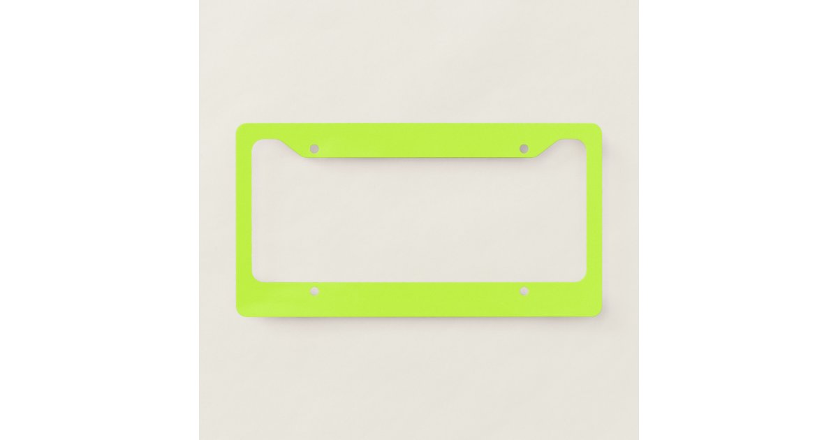 Solid bright lime light green license plate frame | Zazzle