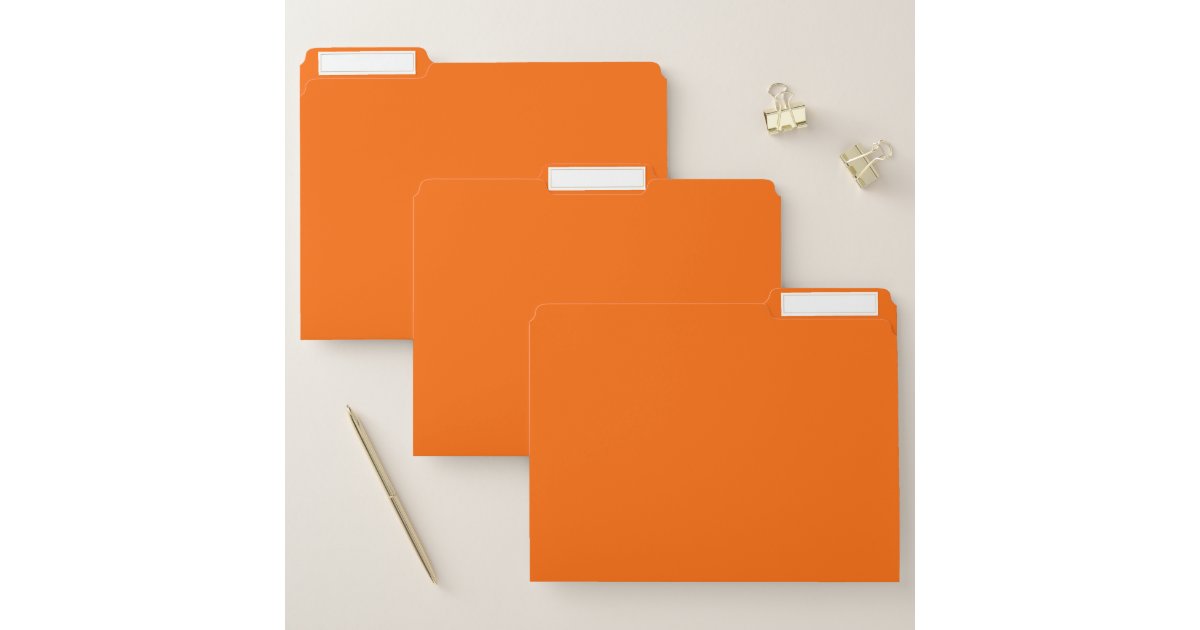 Solid Bright Orange Color File Folder | Zazzle