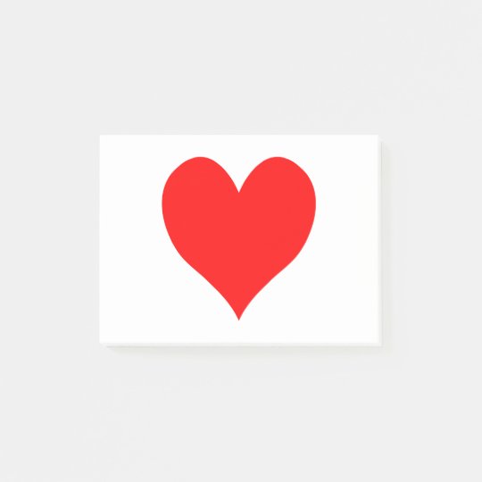 Solid Bright Red Cute Heart Post-it Notes | Zazzle.com