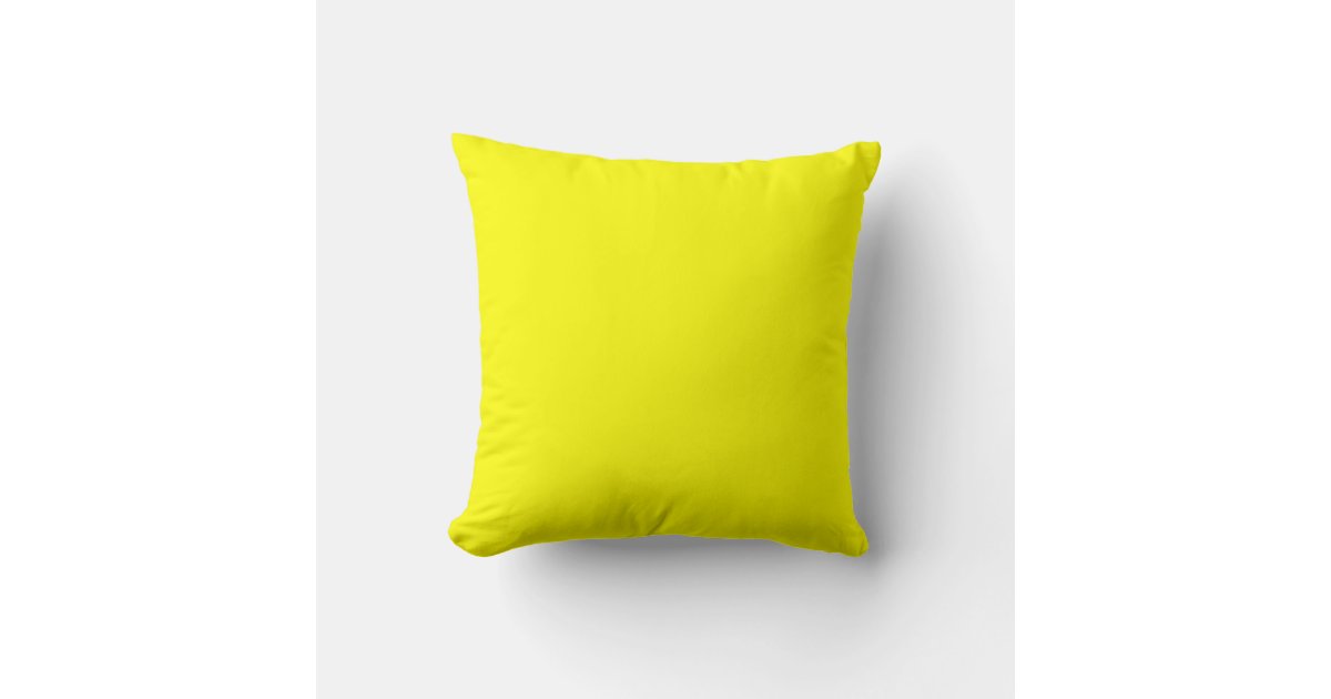 solid bright yellow pillow | Zazzle
