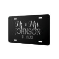 Solid Color Black Mr & Mrs Wedding Favors License Plate | Zazzle