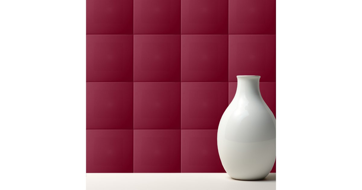 Solid color burgundy maroon ceramic tile | Zazzle