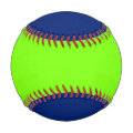 solid color dark blue and neon green baseball | Zazzle