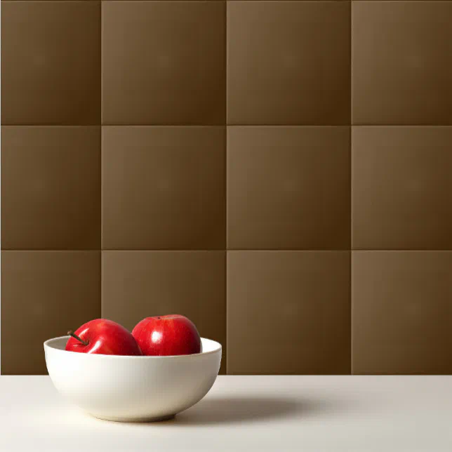 Solid color dark chocolate brown ceramic tile | Zazzle