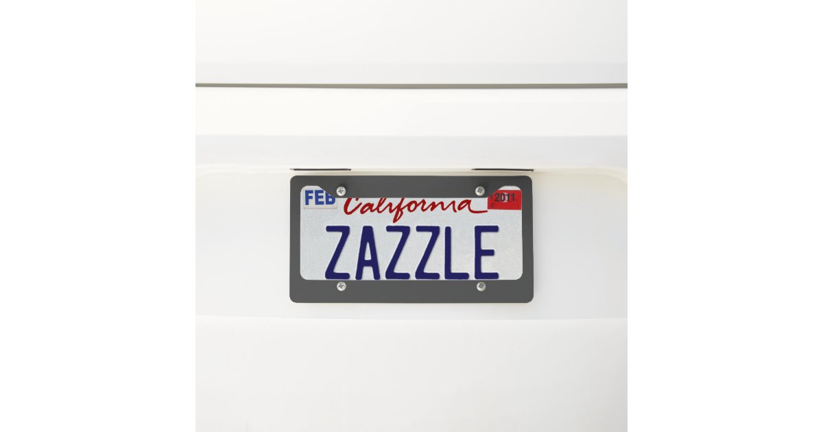Solid Color Dark Gray License Plate Frame | Zazzle