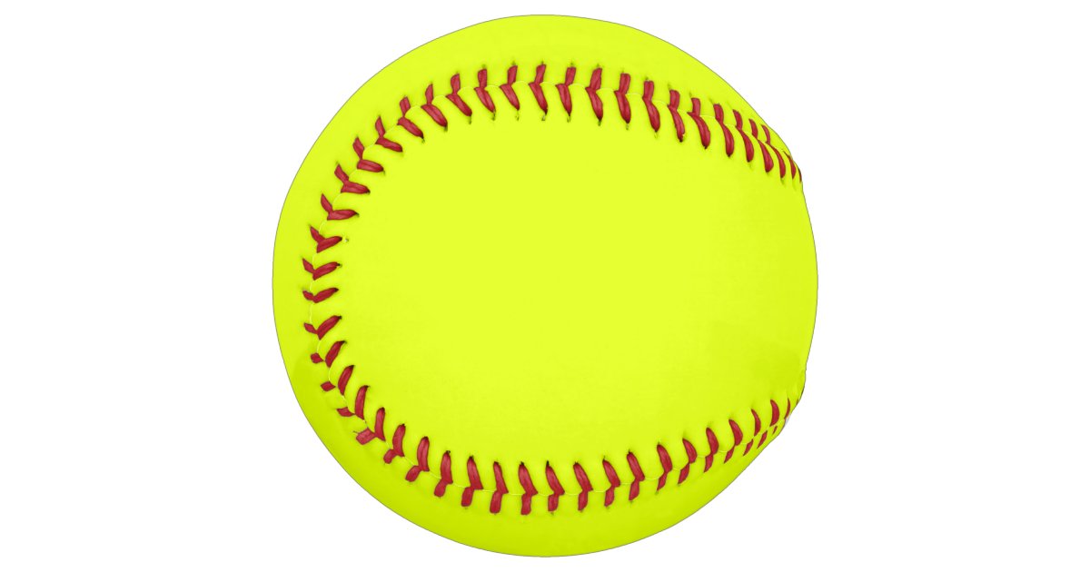 solid color fluorescent yellow softball | Zazzle.com