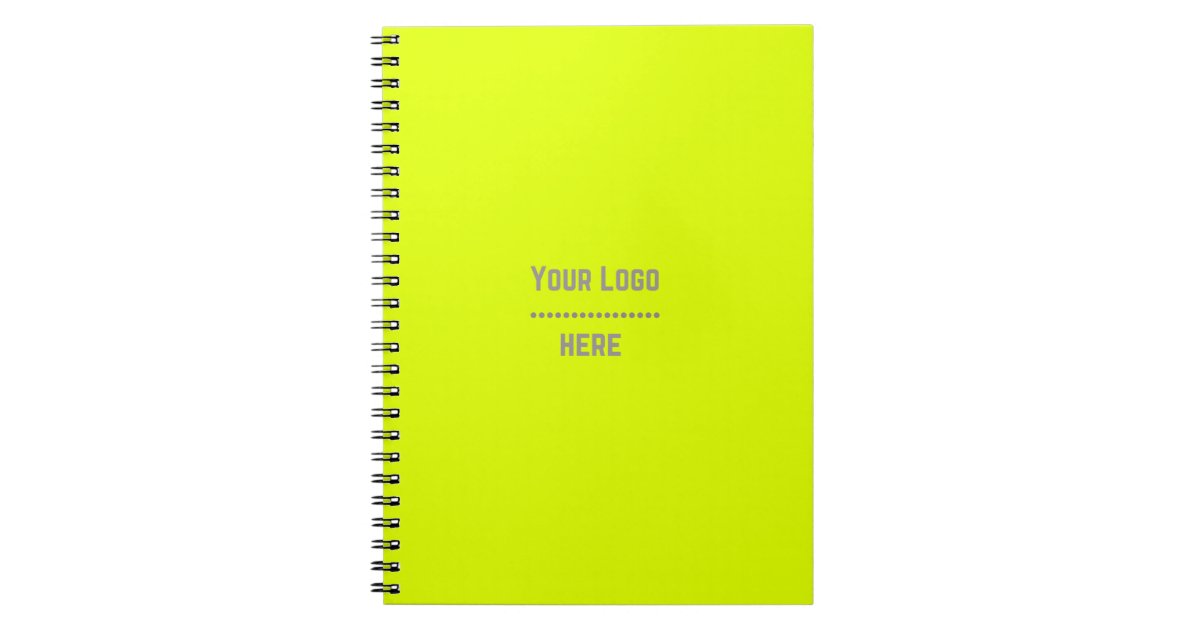 solid color fluorescent yellow - your logo notebook | Zazzle
