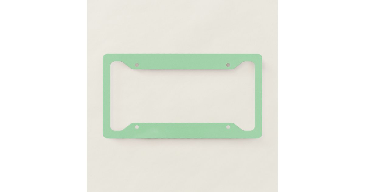 Solid Color Mint Green License Plate Frame | Zazzle