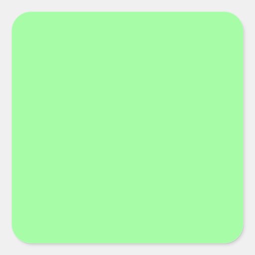 Solid Color: Mint Green Square Sticker | Zazzle