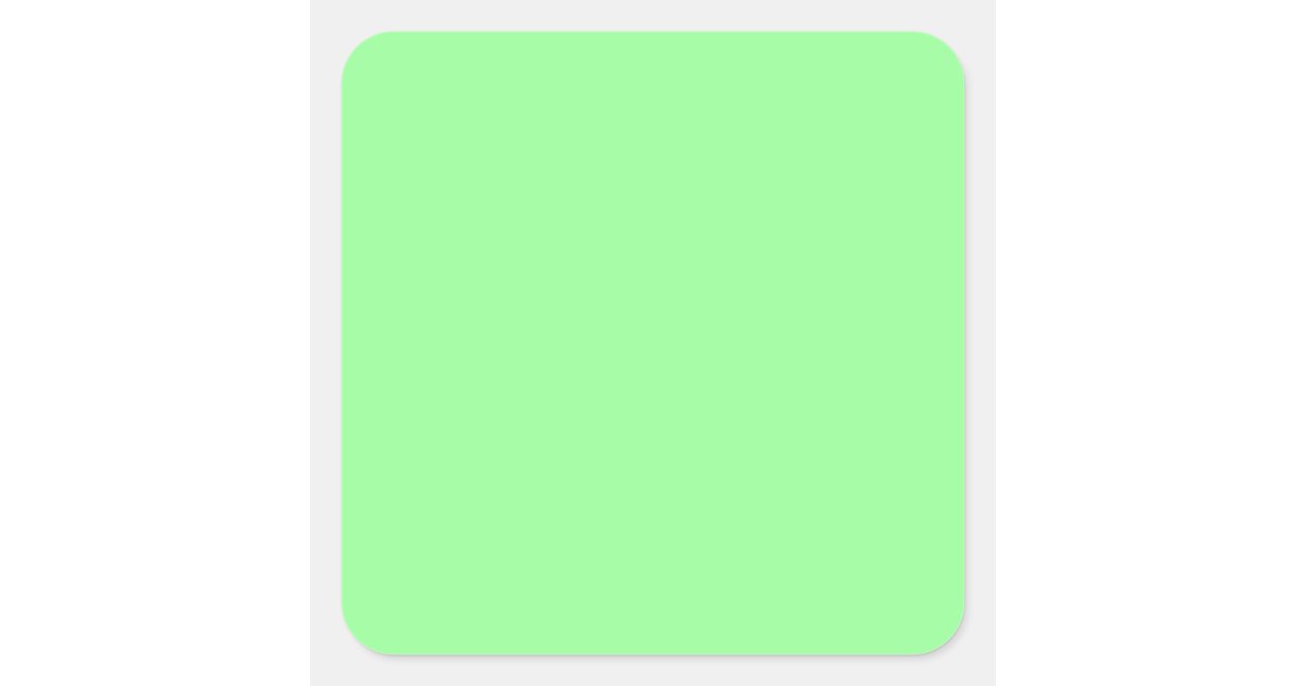 Solid Color: Mint Green Square Sticker | Zazzle