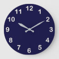 Solid Color: Navy Blue Large Clock | Zazzle