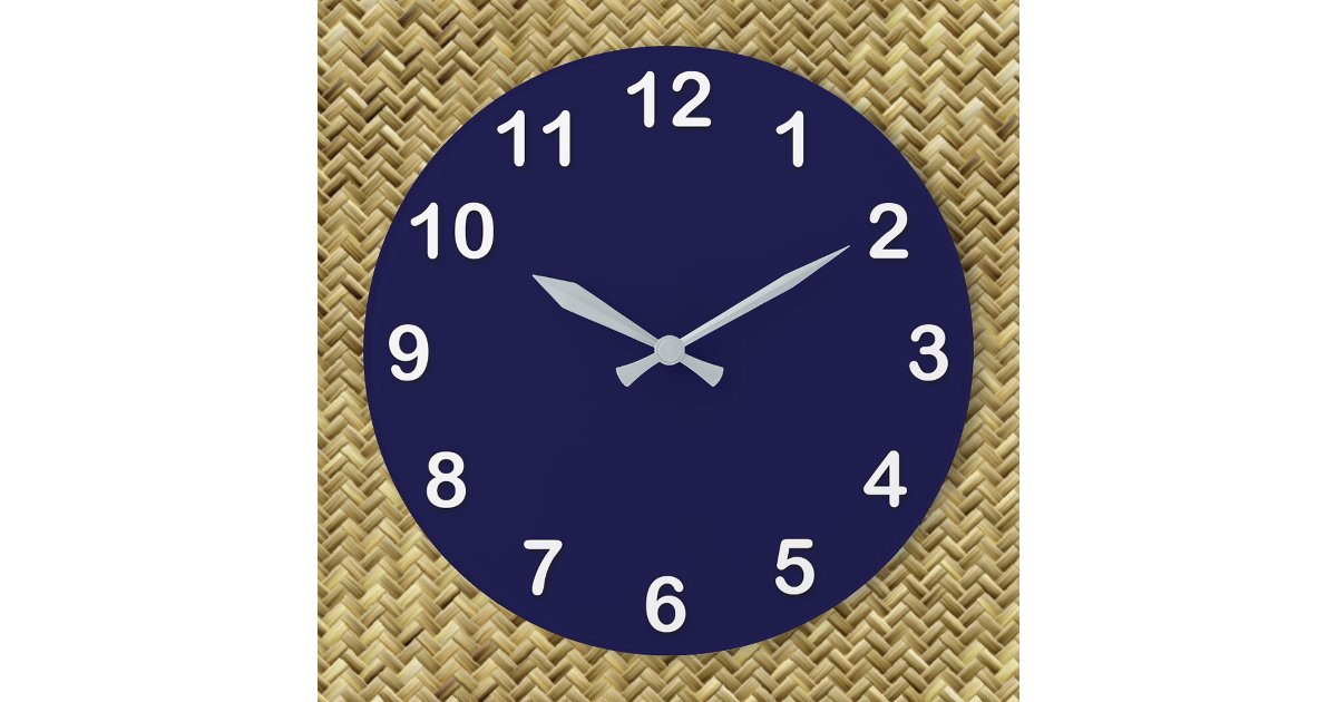 Solid Color: Navy Blue Large Clock | Zazzle