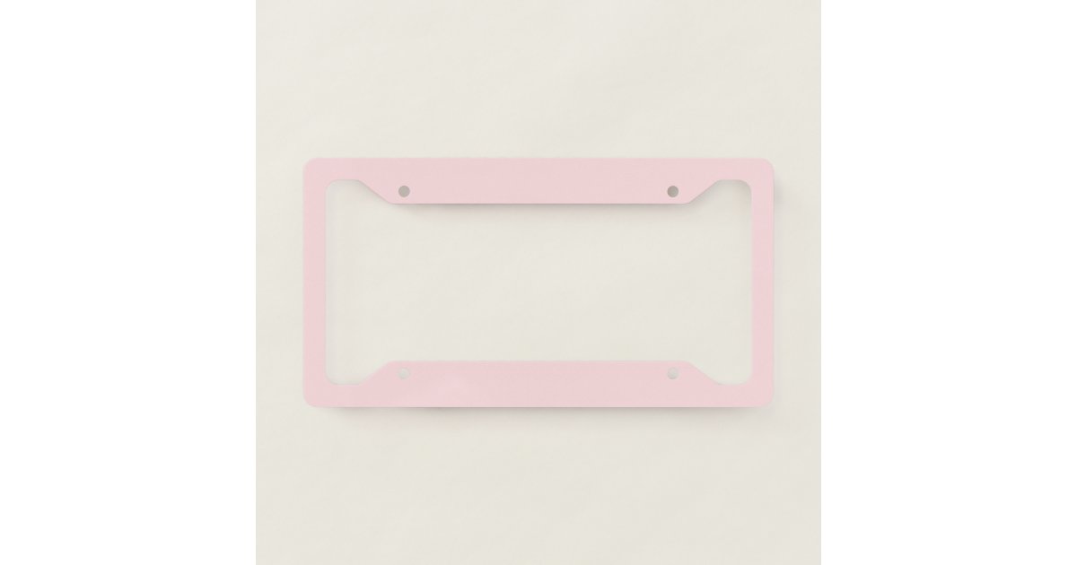 Solid Color Pale Pink License Plate Frame | Zazzle