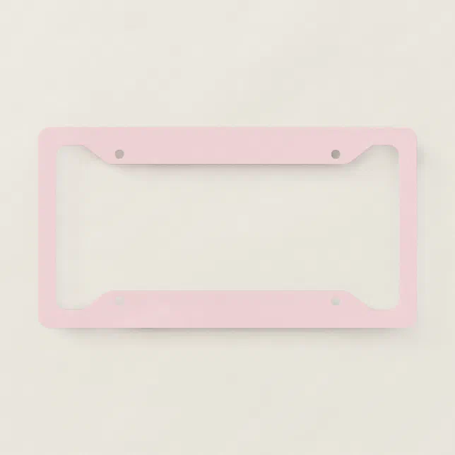 Solid Color Pale Pink License Plate Frame | Zazzle