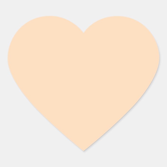 Solid Color Peach Puff Heart Sticker | Zazzle.com