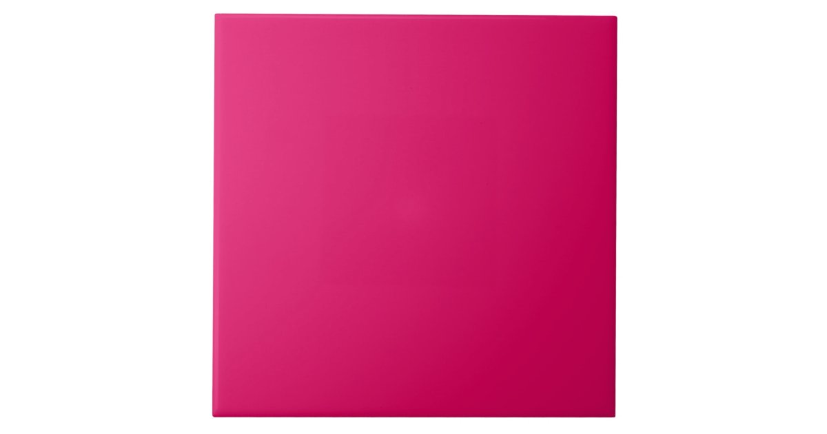 Solid color plain dark bright pink ceramic tile | Zazzle