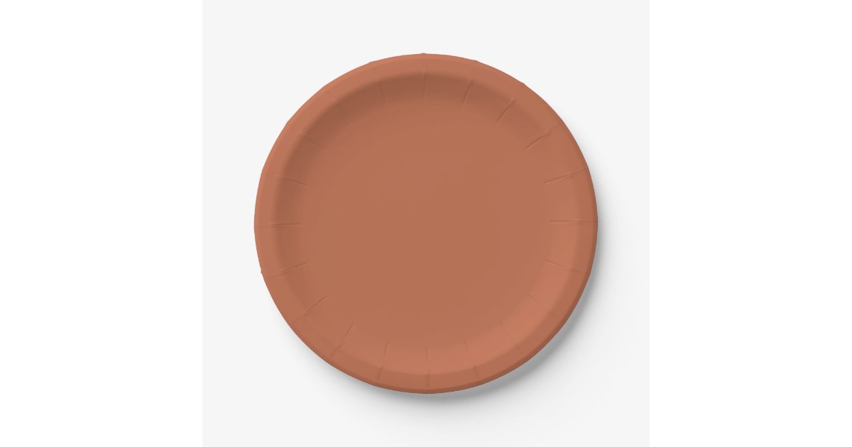 Solid color plain pastel rust orange Paper Plates | Zazzle