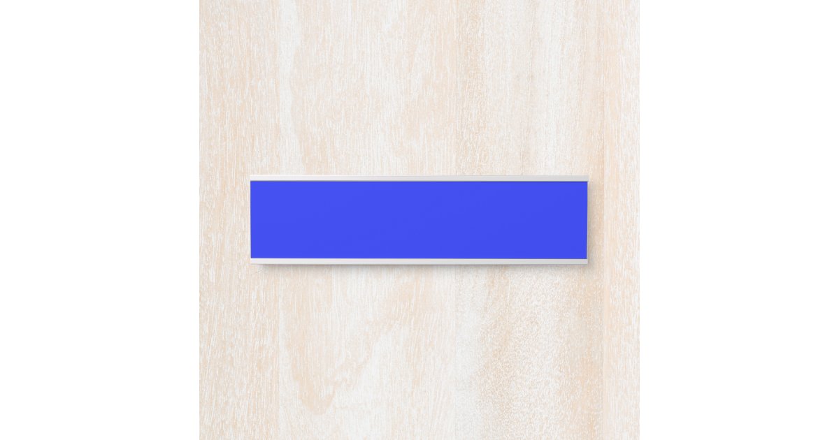 Solid color plain sapphire bright blue door sign | Zazzle