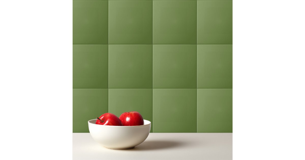 Solid color plain thyme sage green ceramic tile | Zazzle