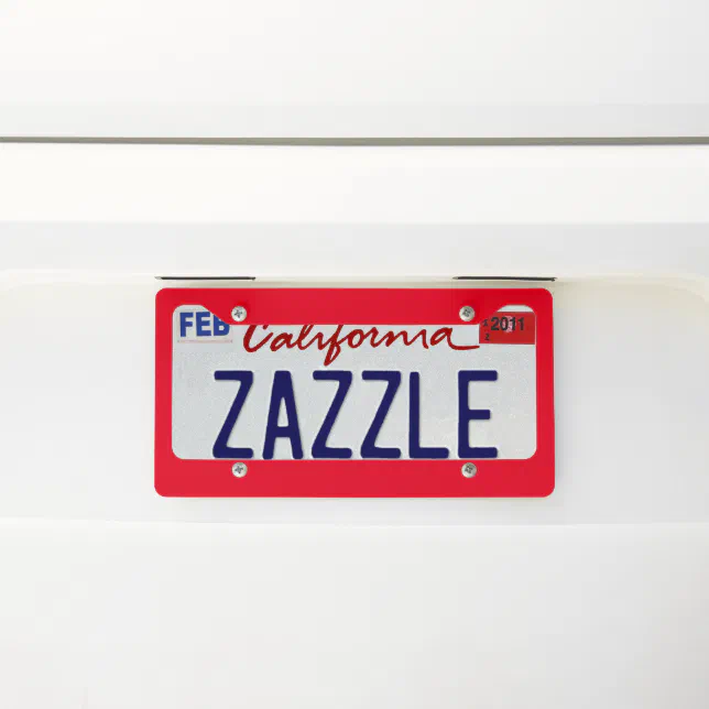 Solid Color Red License Plate Frame | Zazzle