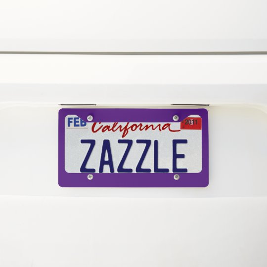 Solid Color Royal Purple License Plate Frame | Zazzle.com