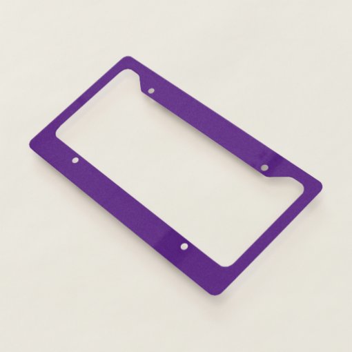Solid Color Royal Purple License Plate Frame | Zazzle