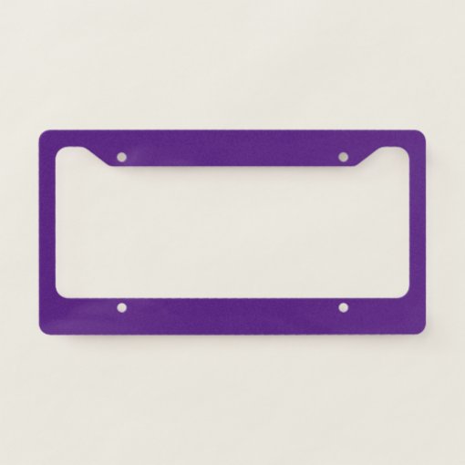 Solid Color Royal Purple License Plate Frame | Zazzle