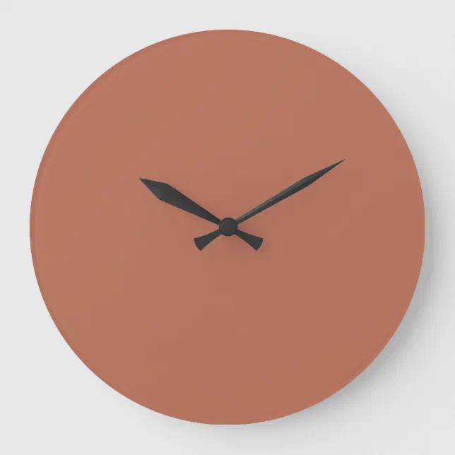 Solid Color Wall Clock - Earthy Warm Terracotta | Zazzle