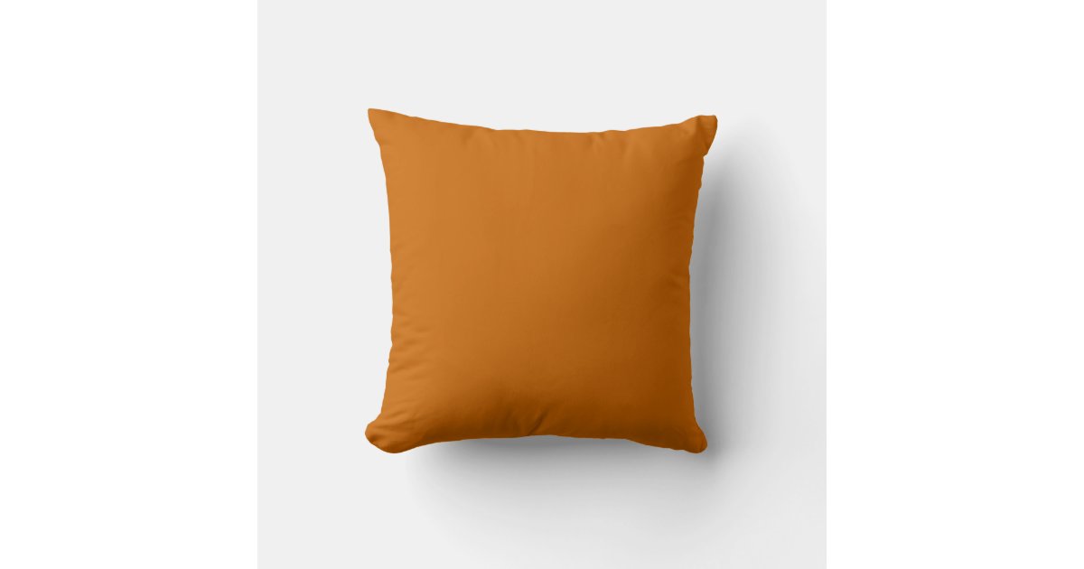 Solid colored rust brown orange pillow | Zazzle