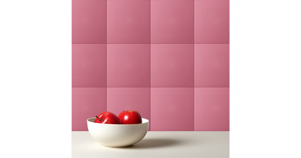 Solid dusty rose pink watermelon ceramic tile | Zazzle