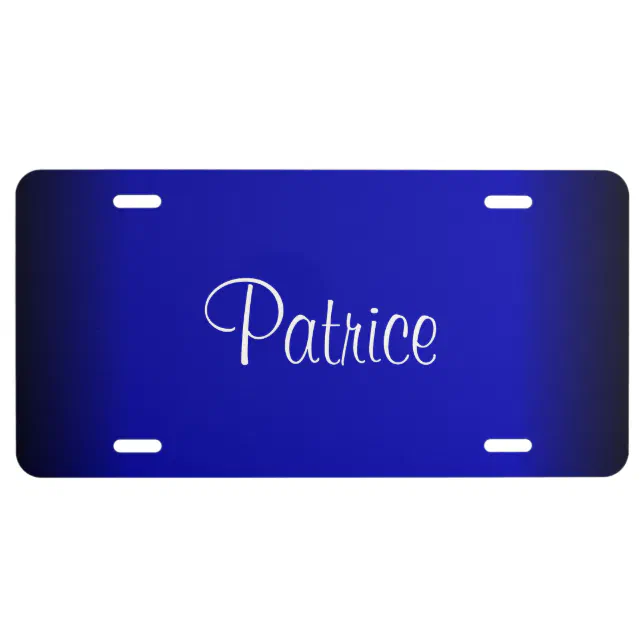 Solid Electric Blue Personalized License Plate | Zazzle