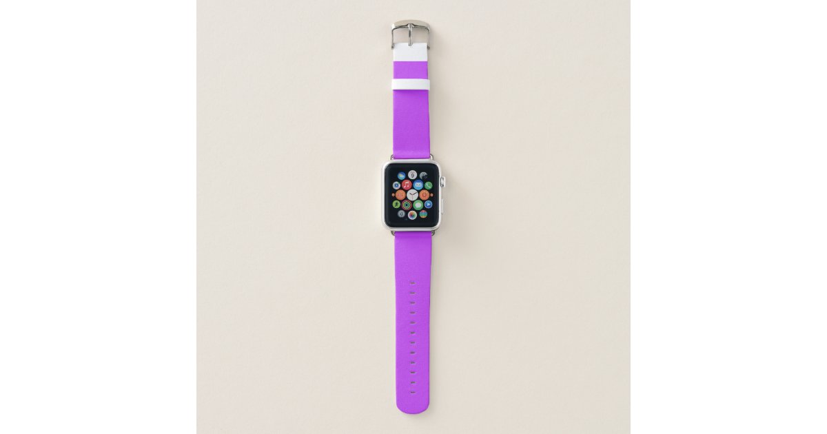 solid fluorescent bright neon purple apple watch band | Zazzle
